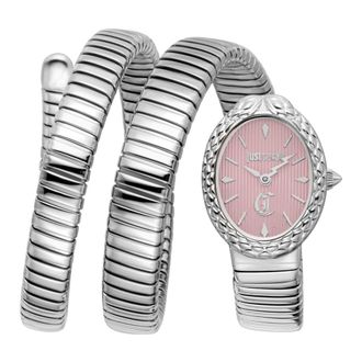 Just Cavalli Femme, Accessoires, Gris, Taille: ONE Size Montre Ovale Signature Snake Graceful