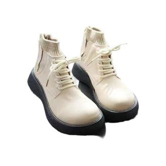 Generic QXDZSW Bottes courtes &agrave; t&ecirc;te large pour femme - Imperm&eacute;ables - En peluche chaude - En laine - Chaussures moches et mignonnes, Peluche beige 02, 38.5 E