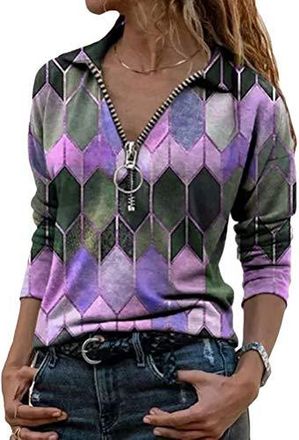 Onsoyours Hauts sans Bretelles des Femmes en Vrac Grande Taille &Agrave; Manches Longues O-Cou Pull Casual Sweat-Shirt De Couleur Unie T-Shirt Top Casual Blouse A Viol
