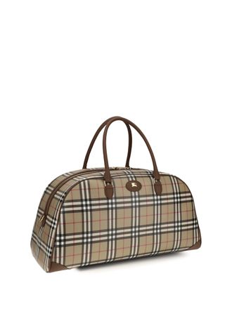 Burberry Mens Check Travel Bag Archive Beige Cotton Suitcases