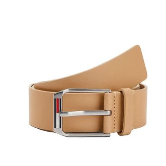 Tommy Jeans Homme, Accessoires, Beige, Taille: 90 CM Ceinture Drapeau en Émail