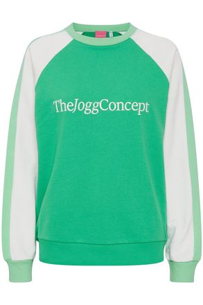 The Jogg Concept JCSAFINE Raglan Damen Sweatshirt Pullover Sweater O-Neck Crewneck Rundhals Raglan-Ärmel mehrfarbige Colorblock Optik, Größe:XL, Farbe:Mint Mix (201742