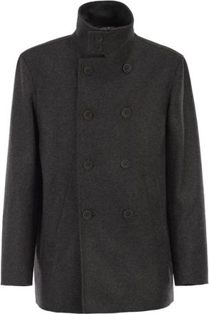 Herno Homme, Manteaux, Gris, Taille: M Manteau Crois&eacute; en M&eacute;lange de Laine