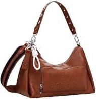 Desigual Sac à main en polyuréthane pour femme, marron, taille unique, marron, One size