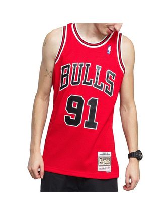 Mitchell & Ness NBA Swingman Road Jersey Chicago Bulls 97 Dennis Rodman Red, L