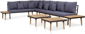 vidaXL Vidaxl - 7-tlg. Garten-Lounge-Set mit Kissen Massivholz Akazie Braun