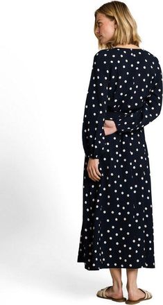 Tom Tailor Midikleid Langarm Sommerkleid mit Punkten