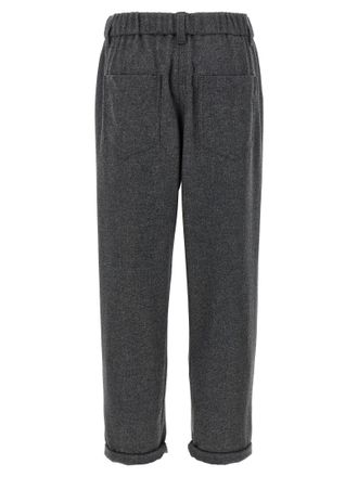 Brunello Cucinelli Womens Gray Virgin Wool Casual Pants