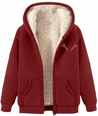 Generic Manteau en peluche décontracté pour homme - Sweat de style américain 2025 pour homme - Hiver plus velours épais - Chaud et résistant au froid - Sweat-