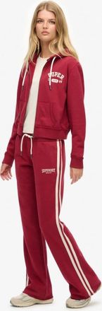 Superdry Athletic - Pantalon de jogging &agrave; bandes - Rouge bordeaux