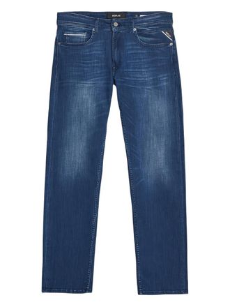 Replay jean &agrave; patch logo - Bleu