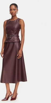 Rinascimento Rinascimento Kleid aus Kunstleder CFC0130414003 Dunkelrot Regular Fit