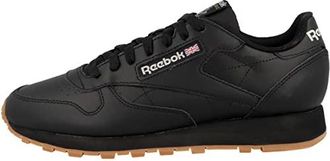 Reebok Homme Classic Leather Baskets, Core Black/Pure Grey 5 Rubber Gum-03, 42.5 EU