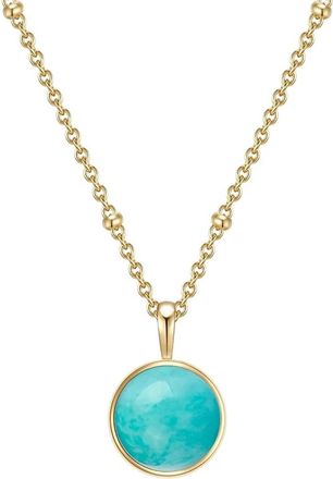 Glanzst&uuml;cke M&uuml;nchen Halskette - Sterling Silber Halskette Amazonit - Gr. unisize - in Gold - f&uuml;r Damen