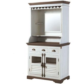 Massivmoebel24 Bar Mango 98x51x190 wei&szlig; lackiert toulouse 105