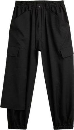 Yohji Yamamoto Homme, Pantalons, Noir, Taille: XS Sport Uniform Cuffed Cargo Pants