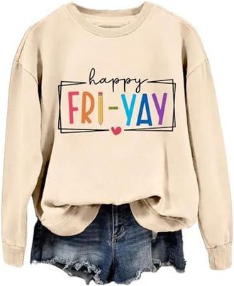 Generic Sweat-shirt pour femme avec imprim&eacute; graphique britannique - Haut surdimensionn&eacute; &agrave; col rond - Manches longues - Automne - Hiver - D&eacute;contract&eacute; - Confort