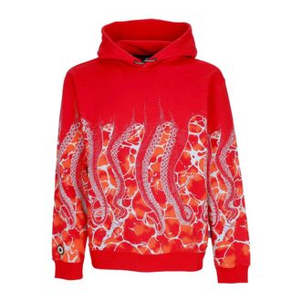 Octopus Marmor Hoodie Rot Leichter Kapuzenpullover - - Sweatshirts & Hoodies - Herren - Rot - M