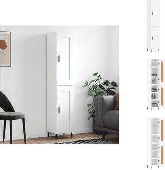 vidaXL Highboard Weiß 34,5x34x180 cm Holzwerkstoff - Sideboard - Hochauflage - Wohnzimmermöbel - Regal - Aufbewahrung