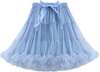 Generic Jupe Paillette Femme Halloween Carnaval Costume Princess Dance Jupe Fille Petticoat en Tulle Taille &Eacute;lastique Poches Plaqu&eacute;es Confort Extensible Vetem