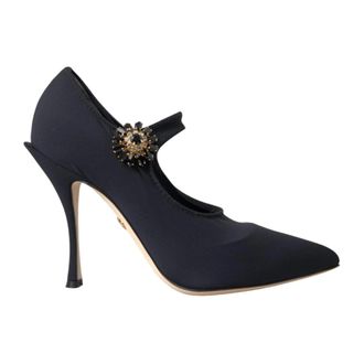 Dolce & Gabbana Kristall Mary Jane Pumps mit Verzierungen - - Shoes - Damen - Schwarzk - 36 1/2 EU