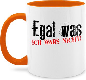 Shirtracer Tasse Tassen 325ml - Statement - Egal was Ich war es nicht - Kollegen Kollege Kollegin Geschenk Lustig - 325 ml - Orange - kaffeetasse kaffetassen spr