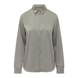 Emporio Armani Fluid Satin Shirt - - Blouses & Shirts - Damen - Grau - 2XL