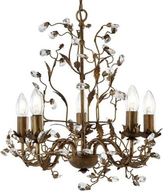 Searchlight Searchlight - gebraucht] Kronleuchter Almandite Deckenlampe Deckenleuchte Leuchte 5fl. braun