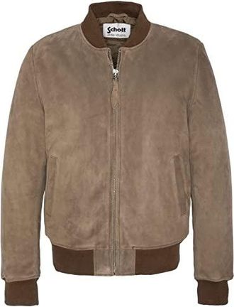 Schott NYC Homme Lc3017 Blouson Cuir, Dark Beige, L EU