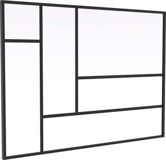 Vente-Unique Atelier-Glaswand Design 180x130 cm - pulverbeschichtetes Aluminium - Schwarz - ARTENA