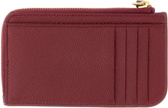 Valentino Garavani Womens Bordeaux Lamb Leather Cardholder Accessory
