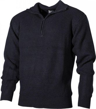 MFH Troyer Isländer Pullover, Troyer, blau, mit Reißverschluß - M