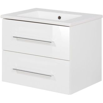Fackelmann Waschtischunterschrank inkl. Keramikbecken b.perfekt / Soft-Close-System / Ma&szlig;e (b x h x t): ca. 63 x 51 x 48 cm