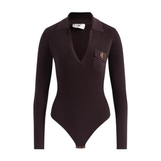 Elisabetta Franchi Rippstrick-Bodysuit - - Tops - Damen - Braun - M
