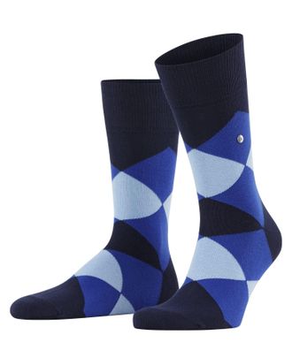 Burlington Herren Socken Clyde M So Baumwolle gemustert 1 Paar, Blau Marine 6120, 40-46