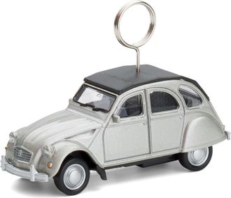 Corpus Delicti Foto- und Kartenhalter auf R&auml;dern kompatibel mit Citro&euml;n 2CV / fahrbarer Tischkartenhalter f&uuml;r Namensschilder, Platzkarten Hochzeiten Silber (20.4si)