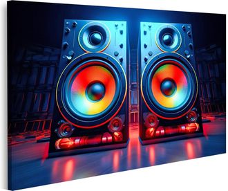 Islandburner Bild auf Leinwand Paar Lautsprecher Sitzend Oben Holzboden Bilder Wandbilder Poster JDVV-1P