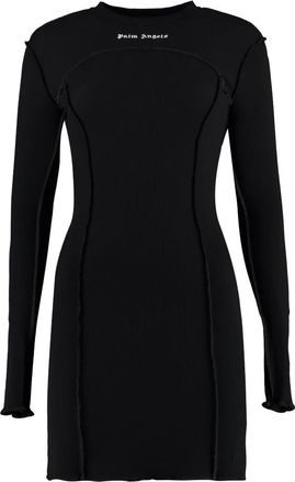 Palm Angels Femme, Robes, Noir, Taille: 40 FR Mini-robe en jersey