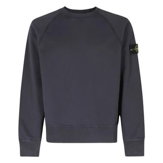 Stone Island Rundhals-Sweatshirt mit Rippdetails - - Sweatshirts & Hoodies - Herren - Blau - XL