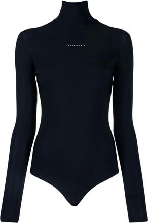 Maison Margiela Femme, Tops, Noir, Taille: 42 FR Bodysuit Col Montant