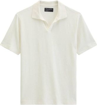 Marc O'Polo Herren Poloshirt aus Baumwoll-Leinen-Mix