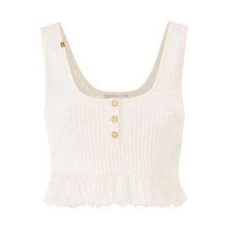 Elisabetta Franchi Openwork Strickoberteil - - Tops - Damen - Wei&szlig; - L