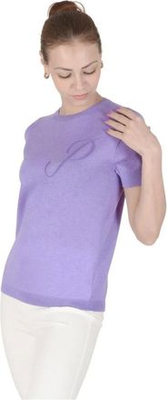 Dee Ocleppo Femme, Tops, Violet, Taille: 38 FR Pull ras du cou en cachemire &agrave; manches courtes