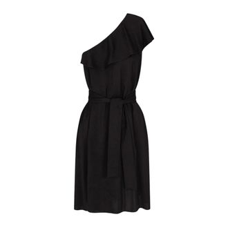 Emporio Armani Femme, Robes, Noir, Taille: 40 FR Mini-robe asym&eacute;trique &agrave; volant