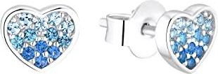 s.Oliver Clous doreilles en argent 925 Sterling pour filles Enfants Boucles doreilles, avec zirconium synth., 0,6 cm, argent, coeur, Livré en boîte cadeau de b