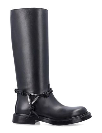 Bottega Veneta Stiefel - James Knee-High Calfskin Boots - Gr. 38 (EU) - in Grau - f&uuml;r Damen