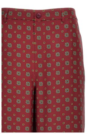 Moschino Patterned Silk Trousers - Red