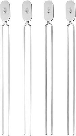 Rösle Grillspieße, Doppelspieße zur Zubereitung von Schaschlik und Gemüse, 4 Stück, 33 cm, Edelstahl 18/10, spülmaschinengeeignet, Silber