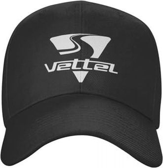 Generic Casquette de baseball personnalis&eacute;e blanche Vettel Race Casquette de baseball Sports Femmes Hommes R&eacute;glable Sebastian Racing Car Driver Trucker Chapea