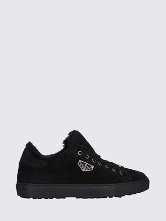Philipp Plein Niedrige Wildleder-Sneaker mit Shearling-Futter